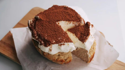 Tiramisu Basque Cheese Cake Cutting - Ultrasonic Cutter - Cheersonic